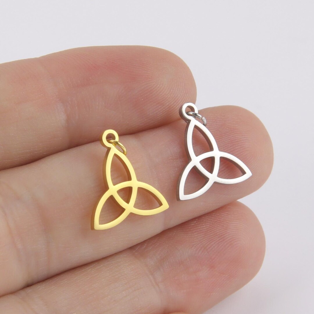 Tiny Celtic Knot Charm Stainless Steel - Etsy