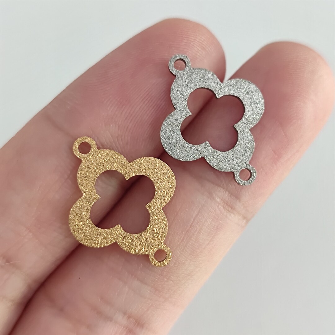 Four Leaf Clover Connector Charm Stainless Steel - Etsy
