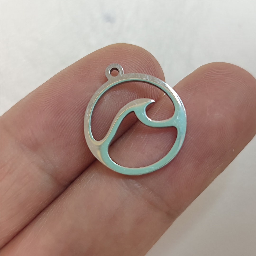 Ocean Wave Charm Stainless Steel - Etsy