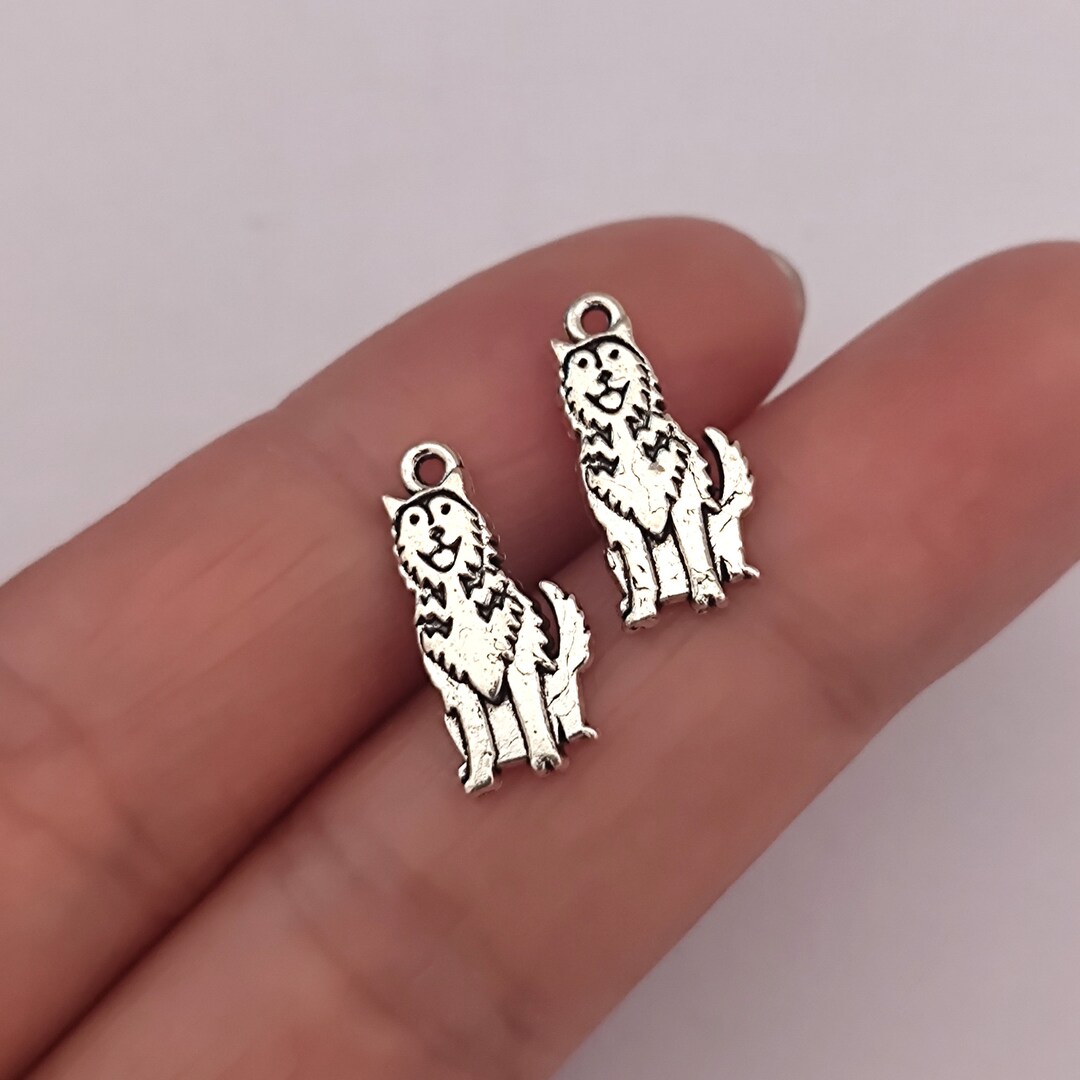 Husky Charm Dog Pendant Antique Silver Tone for Jewelry Making - Etsy