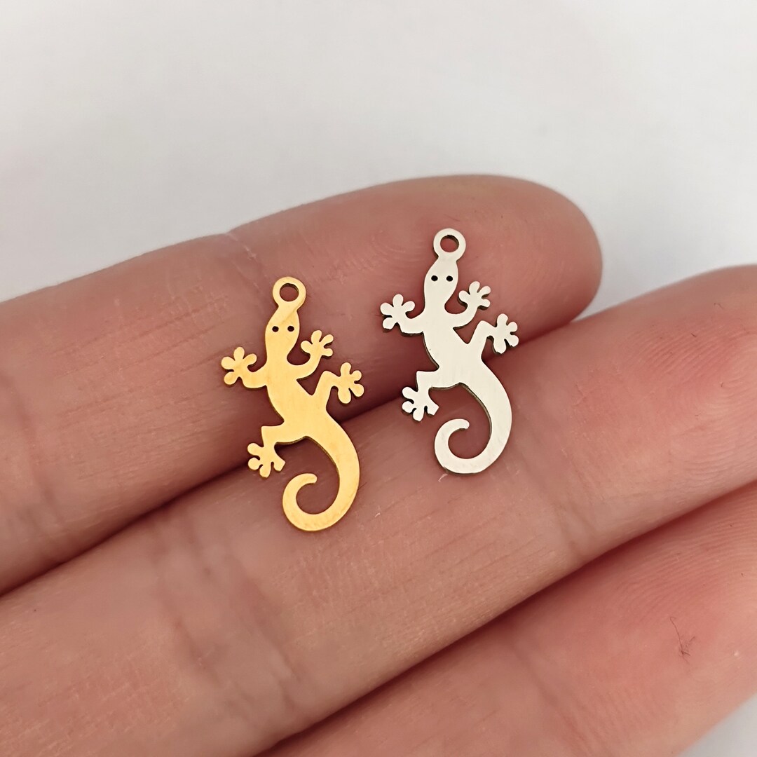 Lizard Gecko Charm Stainless Steel for Jewelry Making - Etsy