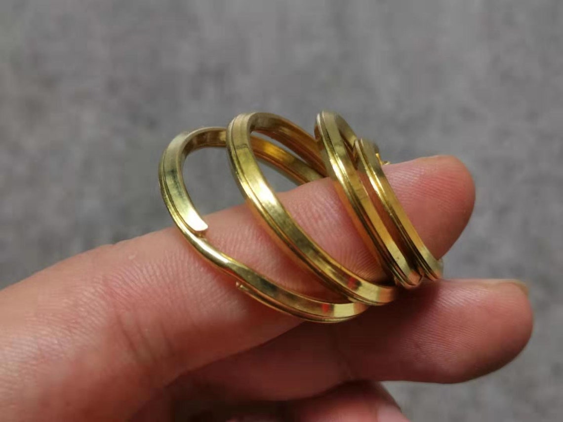 Triangle Solid Brass Split Key Ring Brass Split Keyring | Etsy