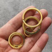 Flat Solid Brass Split Key Ring, Brass Split Keyring, Brass Split Ring ...