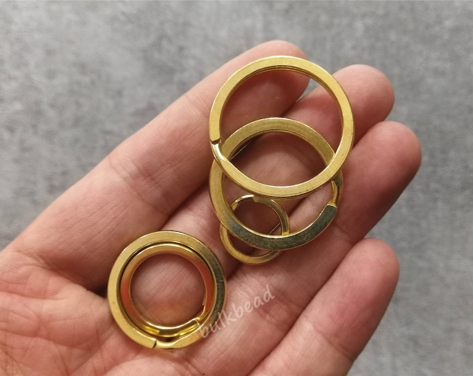 Flat Solid Brass Split Key Ring Brass Split Keyring Brass - Etsy