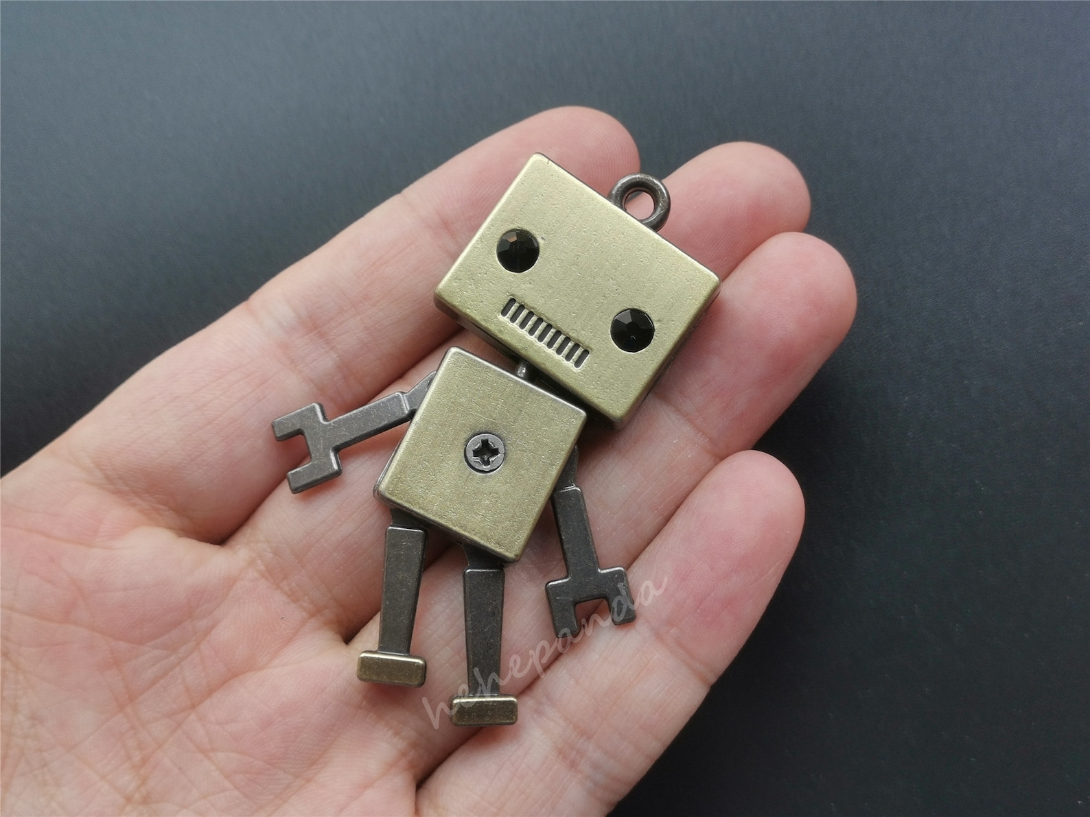 Bulk Robot Charm, Antique Bronze Robot Charm Set, Large Robot Pendant ...