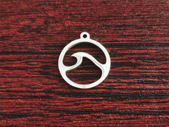 Ocean Wave Charm Stainless Steel - Etsy