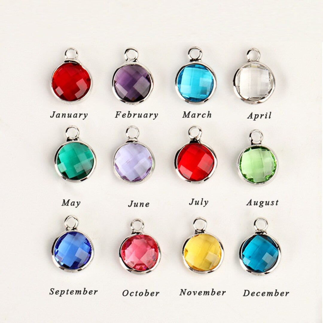 9x12mm Coin Shape Crystal Birthstone Charms - Etsy