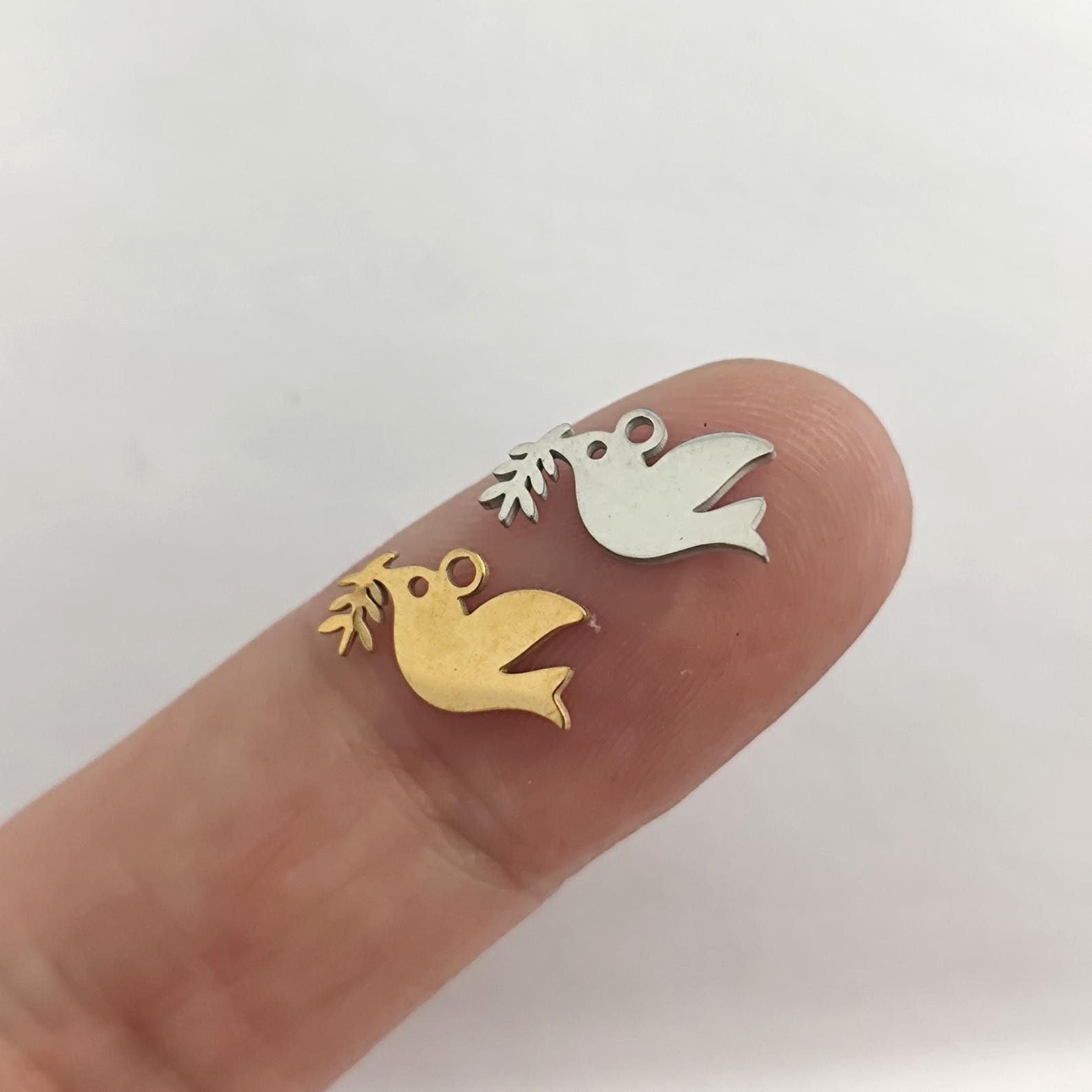 Tiny Peace Dove Charm Stainless Steel for Jewelry Making - Etsy