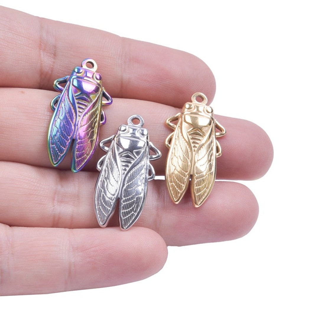 Cicada Charm Rainbow Metal Stainless Steel - Etsy