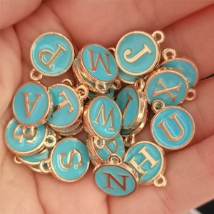 Enamel Alphabet Letter Charm Set KC Gold Tone - Etsy