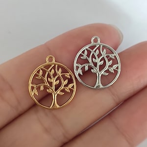 Tree of Life Charm Gold Plated Stainless Steel - Etsy