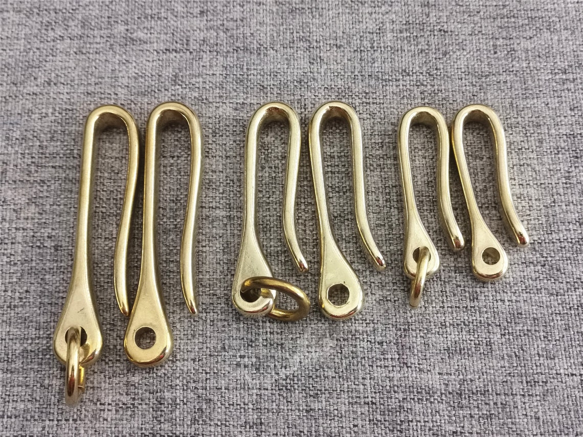 Solid Brass Japanese Fish Hook Key Chain Brass Key Chain - Etsy