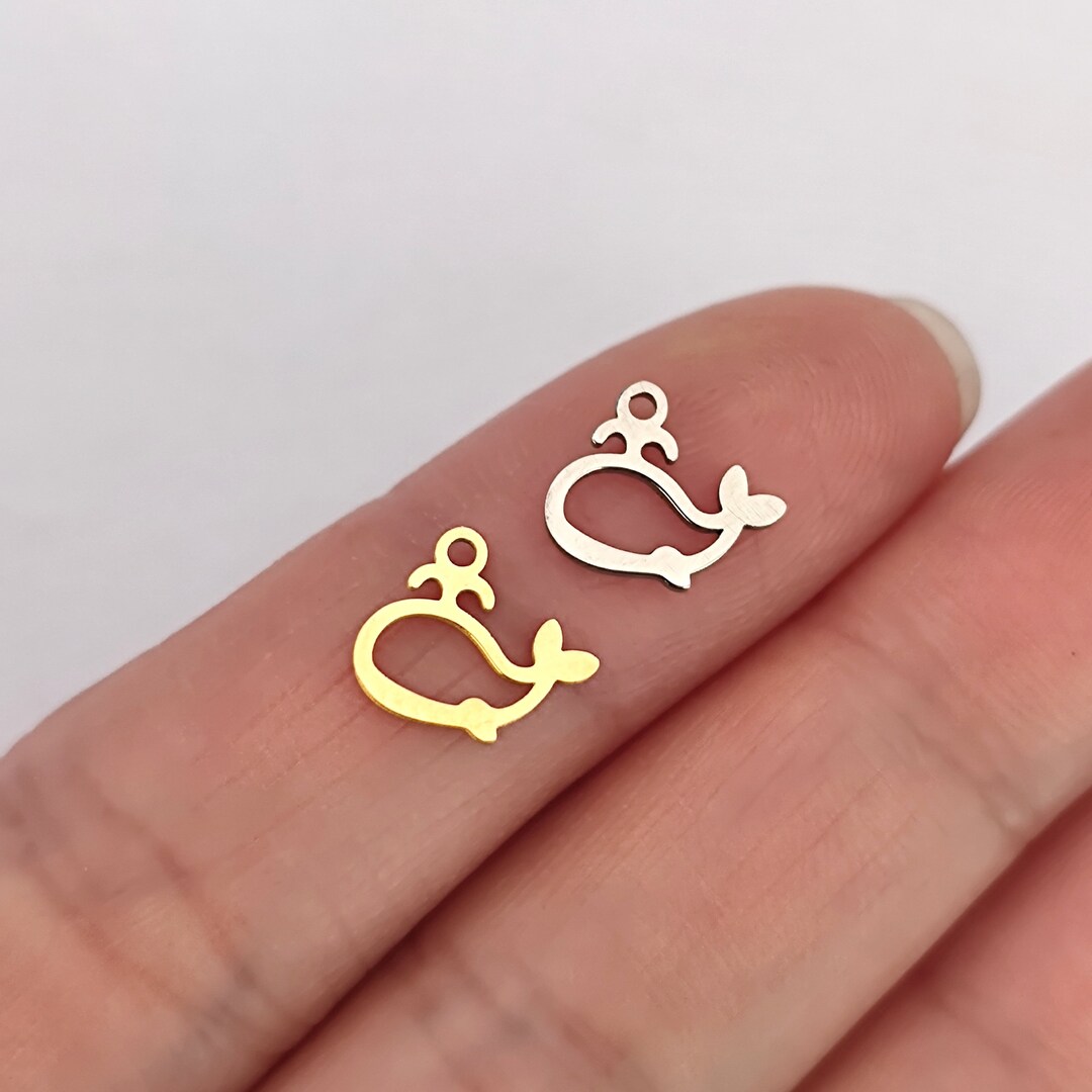 Tiny Whale Charm Stainless Steel for Jewelry Making - Etsy