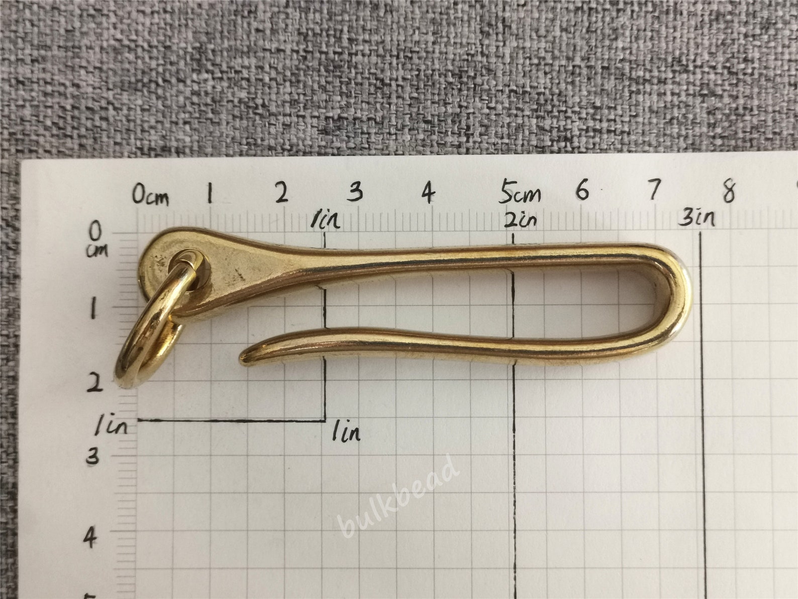 Solid Brass Japanese Fish Hook Key Chain, Brass Key Chain, Brass Hook ...