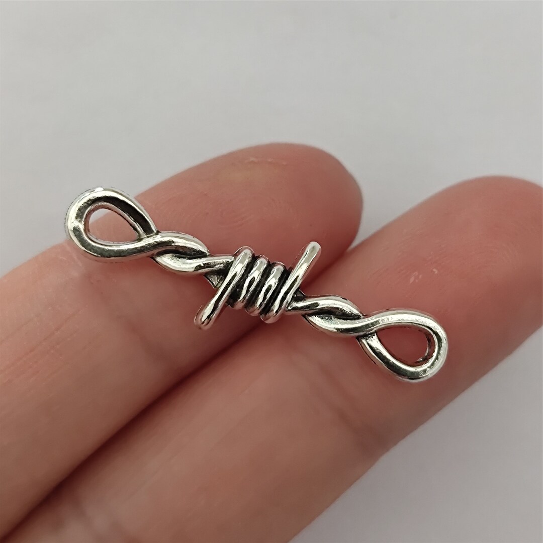 Rope Knot Charm Thorns Connector Antique Silver Tone for Jewelry Making ...