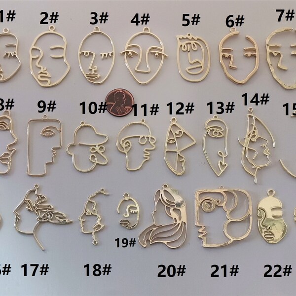 Wire Face Earrings - Etsy