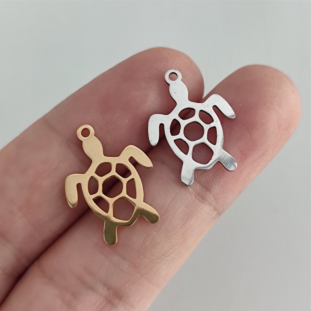 Turtle Sea Animal Charm Stainless Steel for Jewelry Making - Etsy