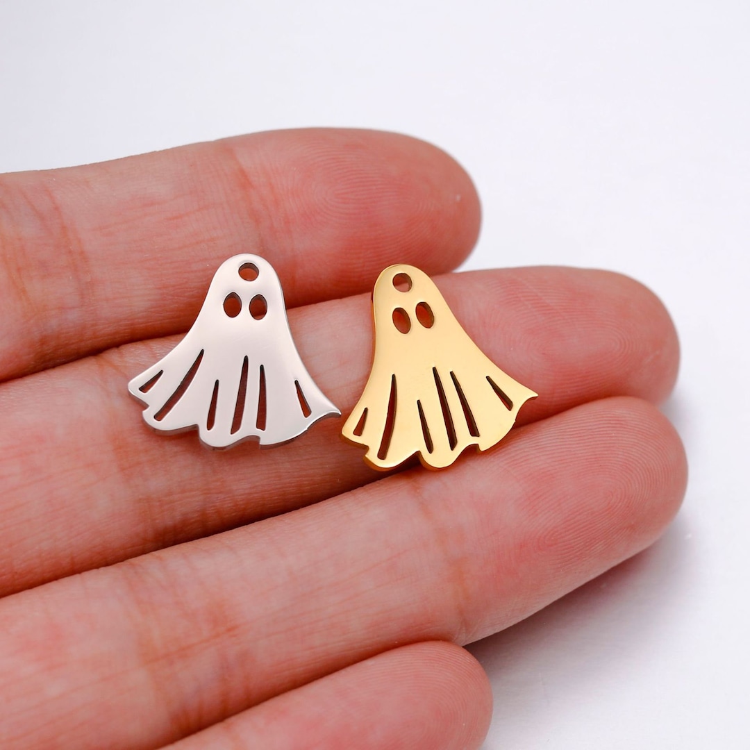 Ghost Charm Gold Plated Stainless Steel for Halloween - Etsy