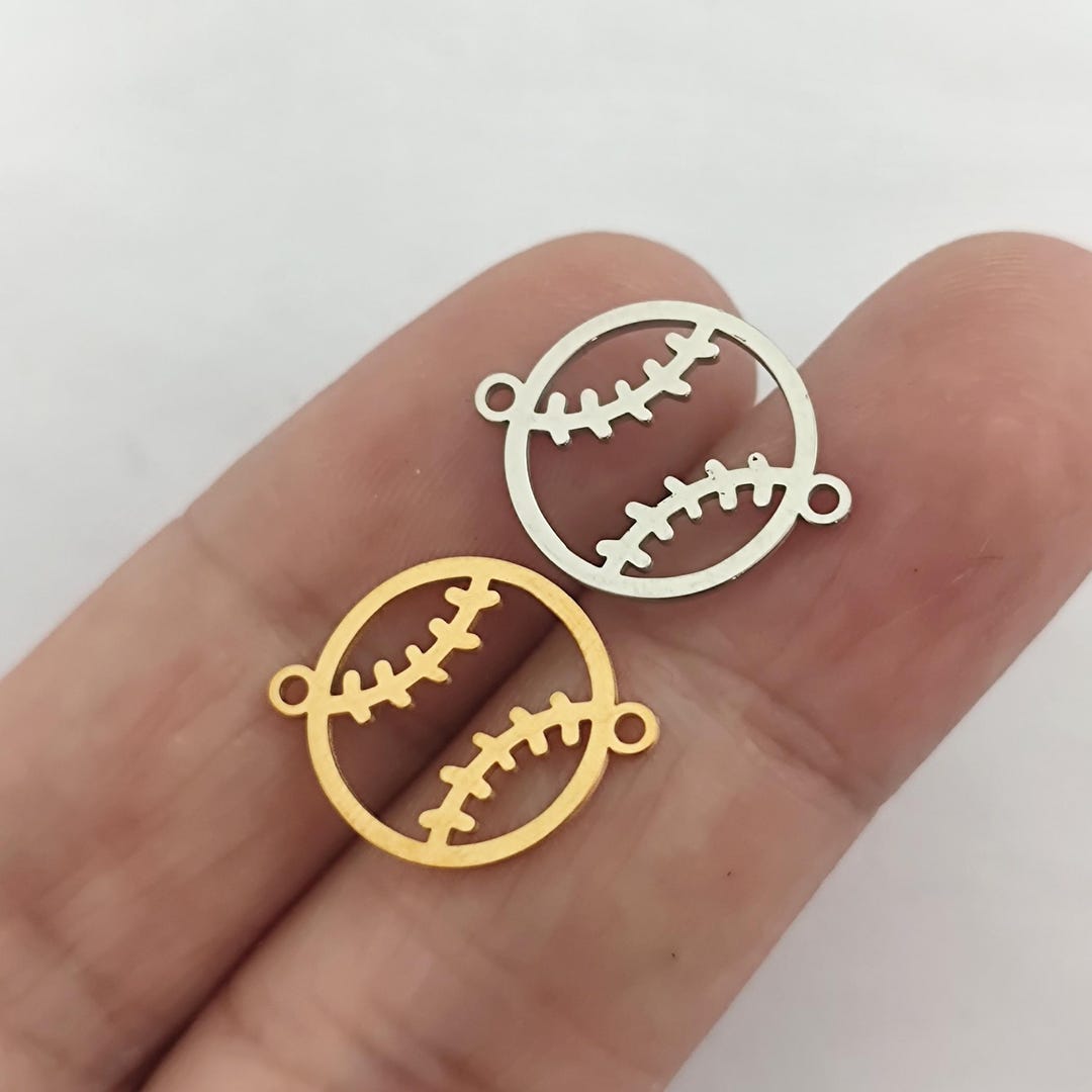 Baseball Connector Charm Stainless Steel for Bracelet - Etsy