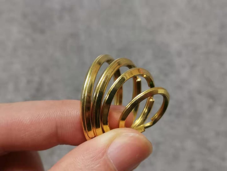 Triangle Solid Brass Split Key Ring Brass Split Keyring - Etsy