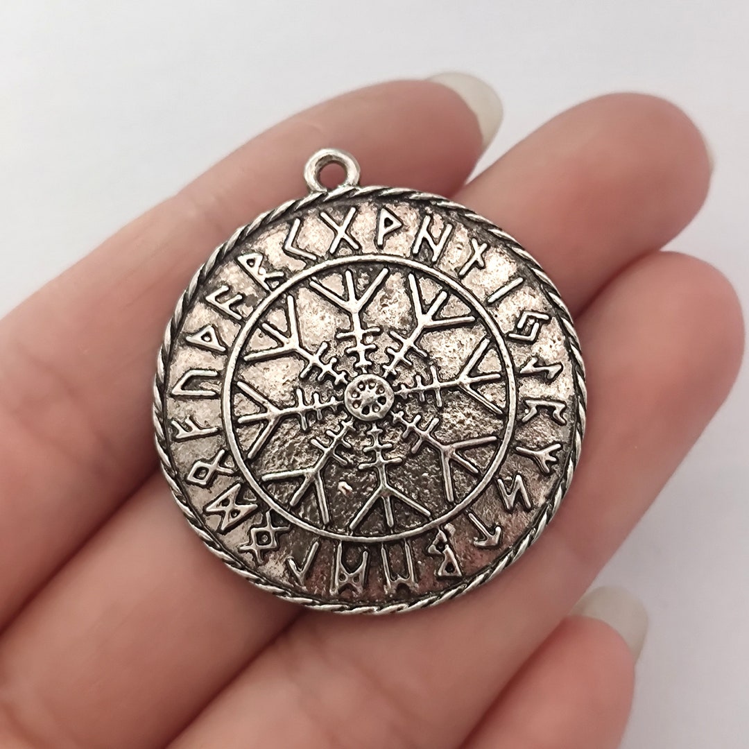 Viking Runes Pendant Antique Silver Tone for Jewelry - Etsy