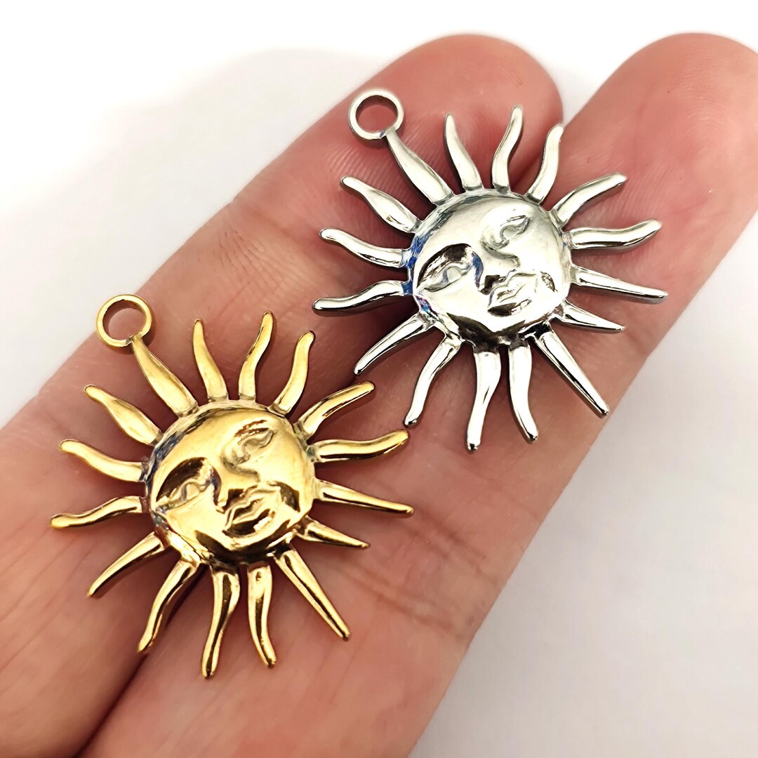 Sun God Charm Gold Plated Stainless Steel for Jewelry Making - Etsy