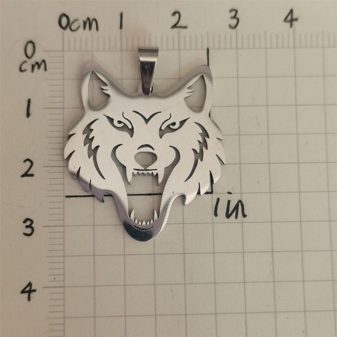 Wolf Head Pendant Stainless Steel for Necklace Keychain - Etsy