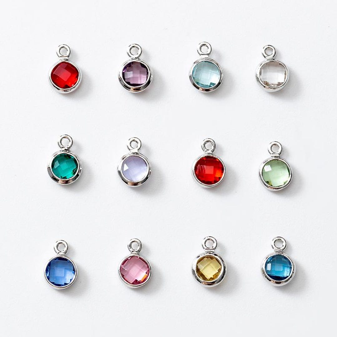 5x7mm Coin Shape Rare Earth Glass Birthstone Charm - Etsy