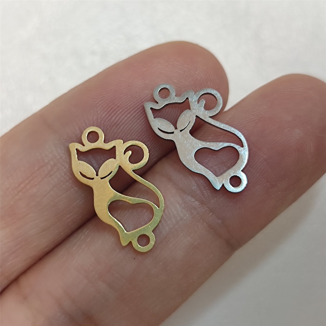 Cat Connector Charm Stainlee Steel for Pet Lover - Etsy