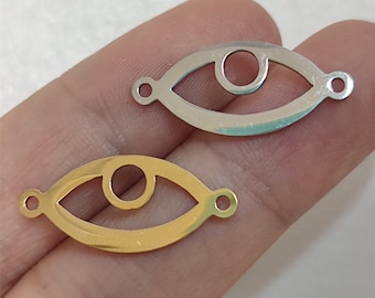 6pcs Stainless Steel Eye Connector, Evil Eye Bracelet Connector Charm ...
