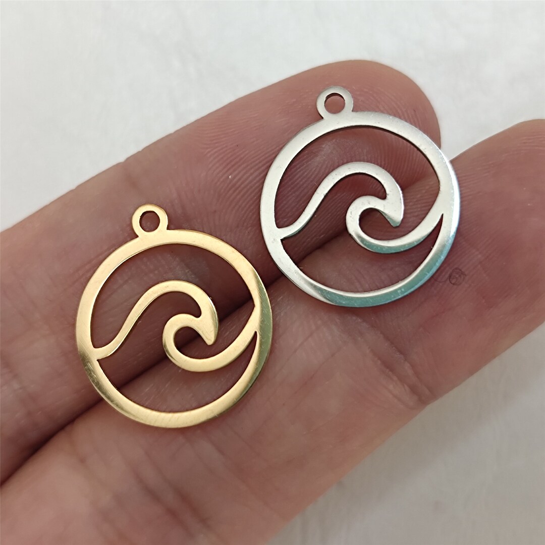 Ocean Wave Charm Stainless Steel - Etsy