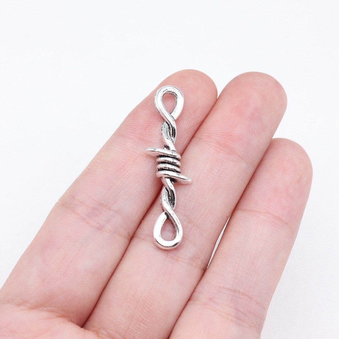 Rope Knot Charm Thorns Connector Antique Silver Tone for - Etsy