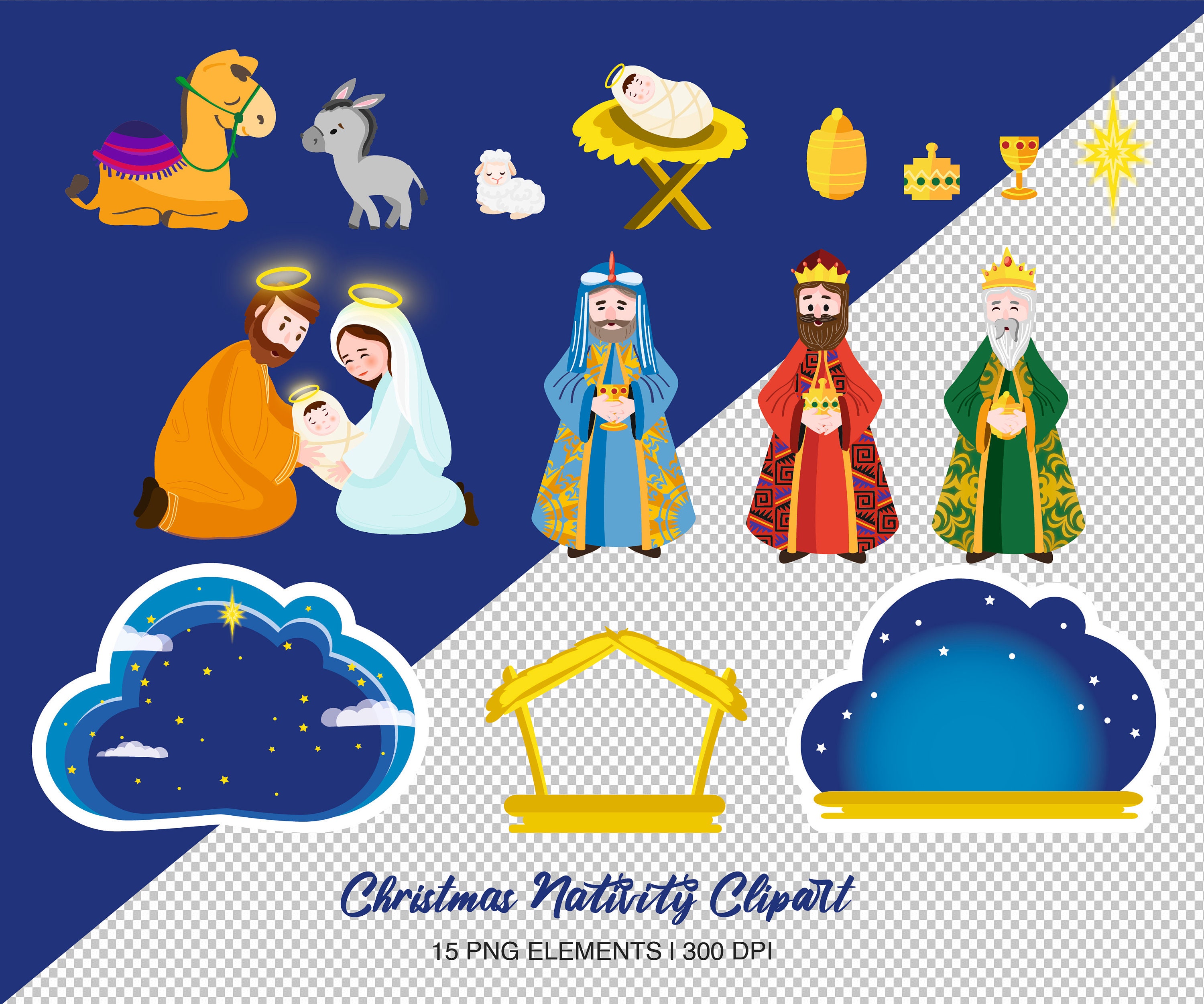 Nativity Scene Clipart Religion Clipart Holy Christmas Illustrations ...