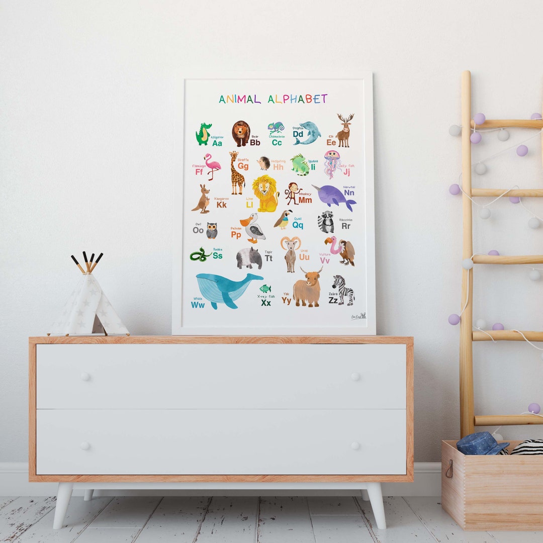 ABC Posters, Animal Alphabet, Learn ABC, Alphabet Posters With Cute ...