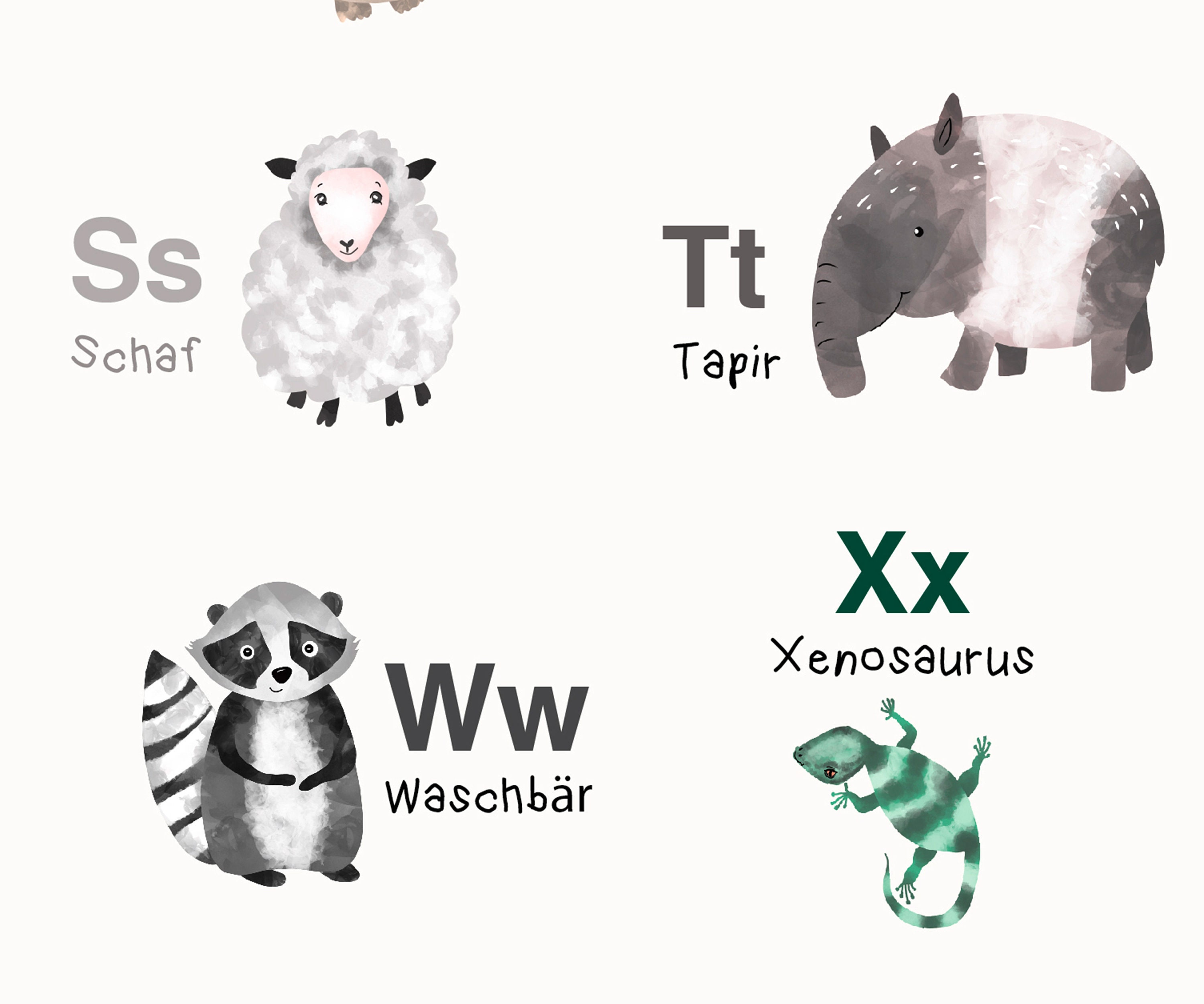 ABC Posters, Animal Alphabet, Learn ABC, Alphabet Posters With Cute ...