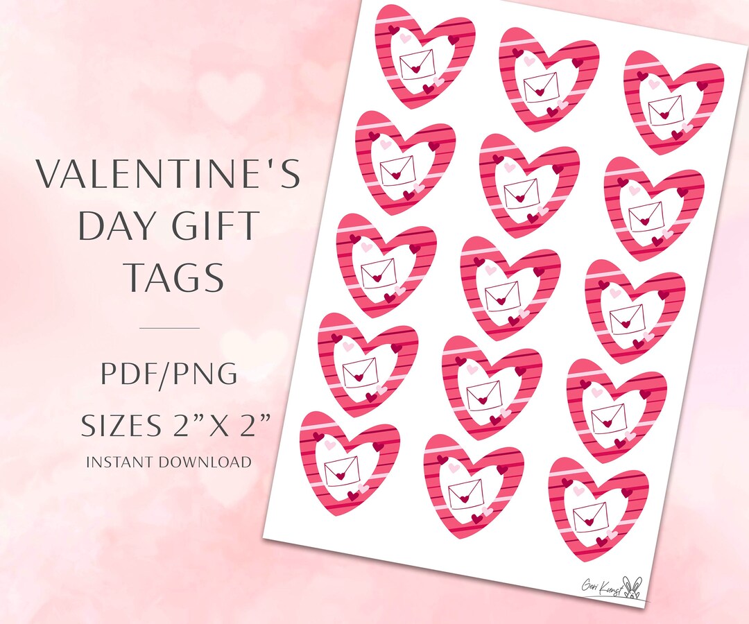 Love Gift Tags PNG Love Tag Printable Heart Gift Tags PDF Heart PNG Big ...