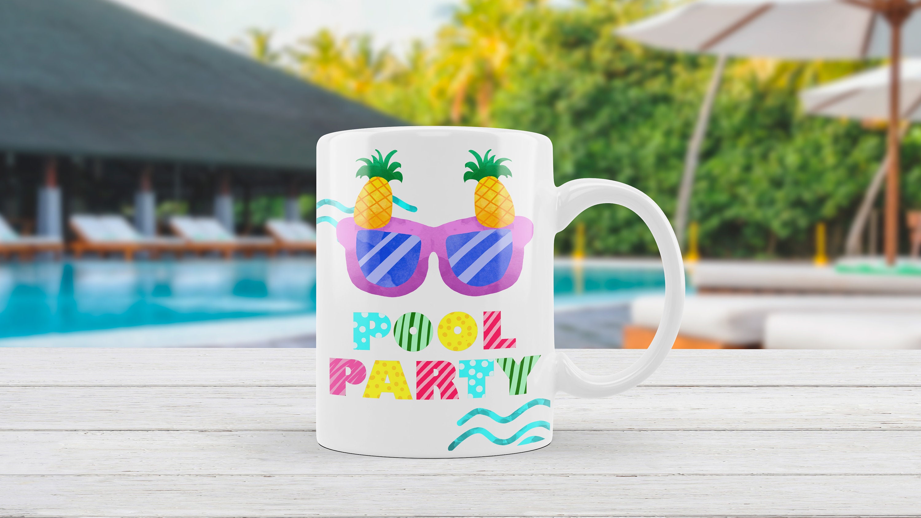 Pool Party Clipart for Summer Party Projects. Direct Download, PNG. - Etsy