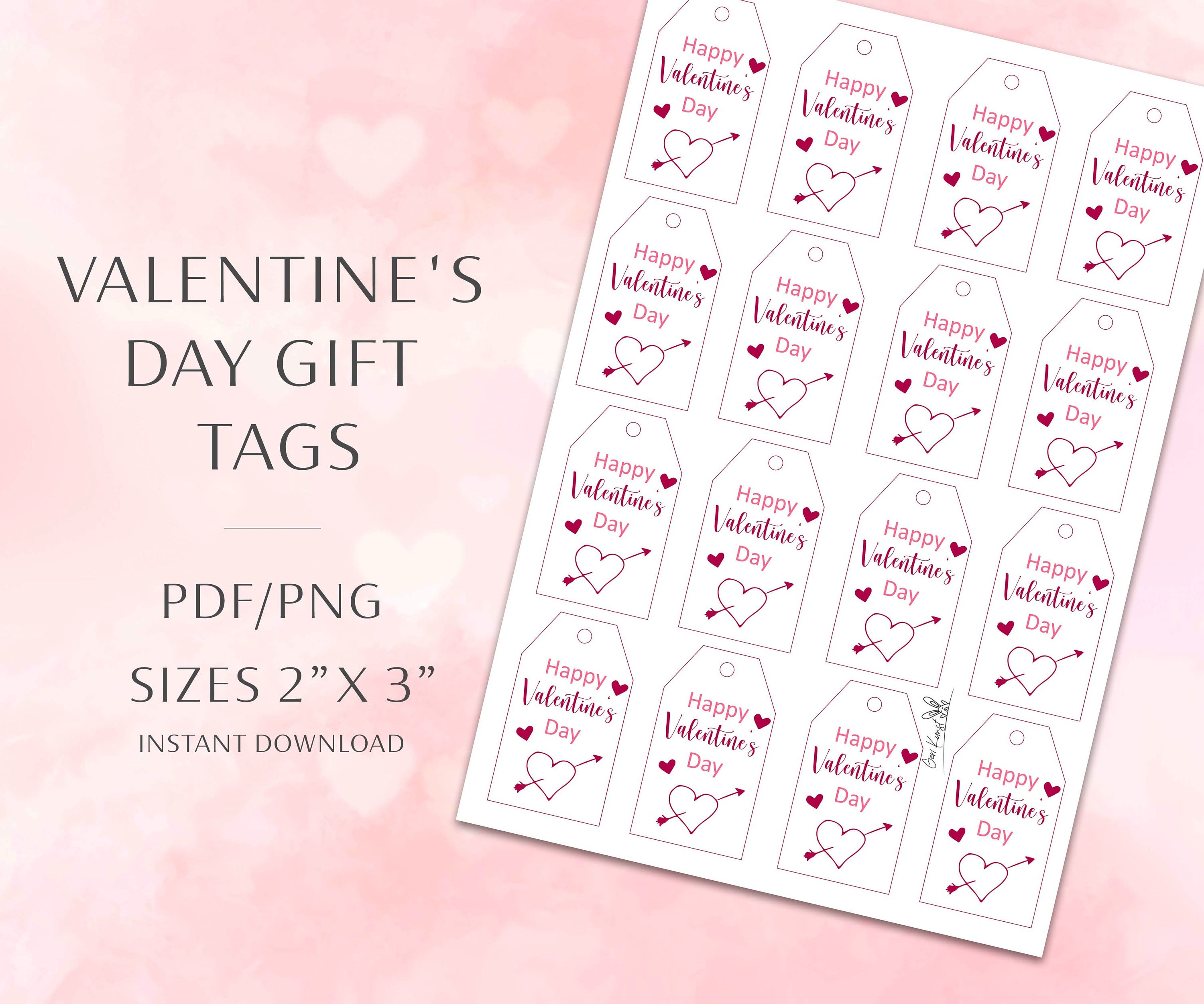 Valentines Day Gift Tags, Printable Gift Tags, Instant Download - Etsy