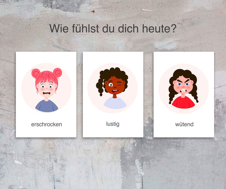 12 Emotion Cards for Children | Montessori Flashcards | Understanding ...