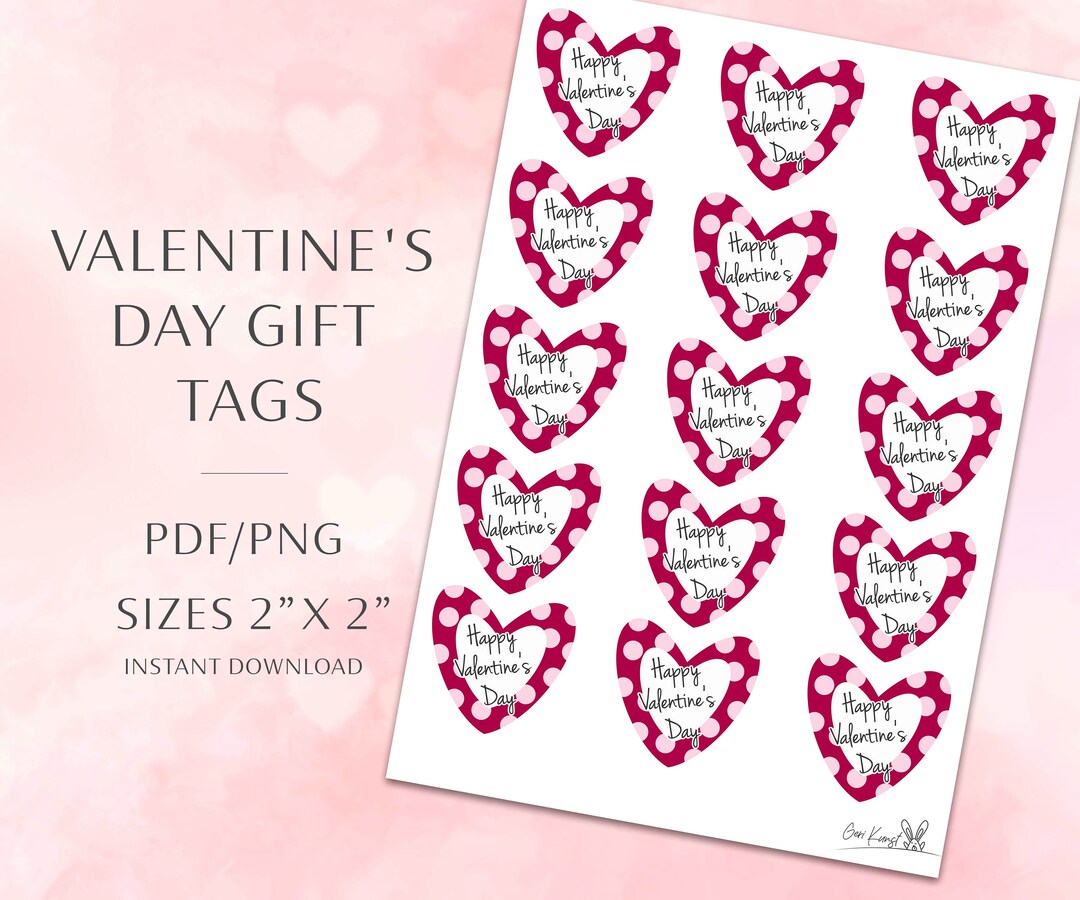 Valentines Day Gift Tags, Printable Gift Tags, Instant Download - Etsy