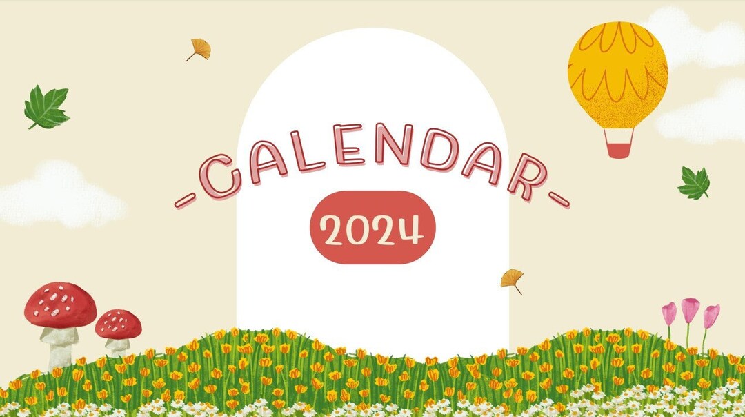 Beige Pastel Floral Cute Monthly Calendar 2024, Printable Calendars ...