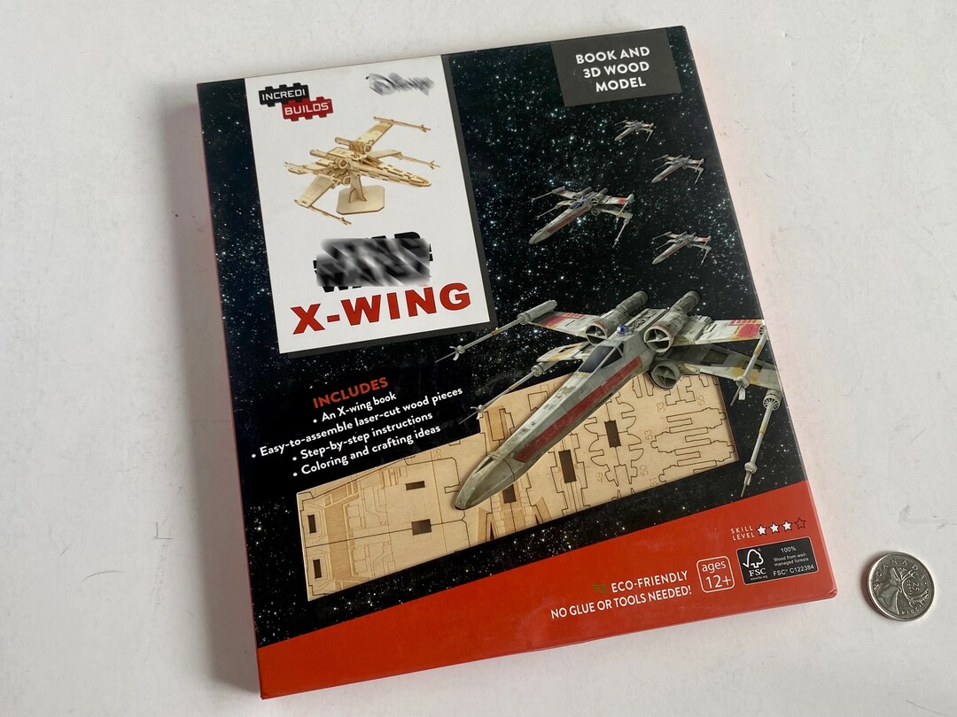 Brand New Space Craft X-wing Book 3D Wood Model, Space Adventure Movie ...