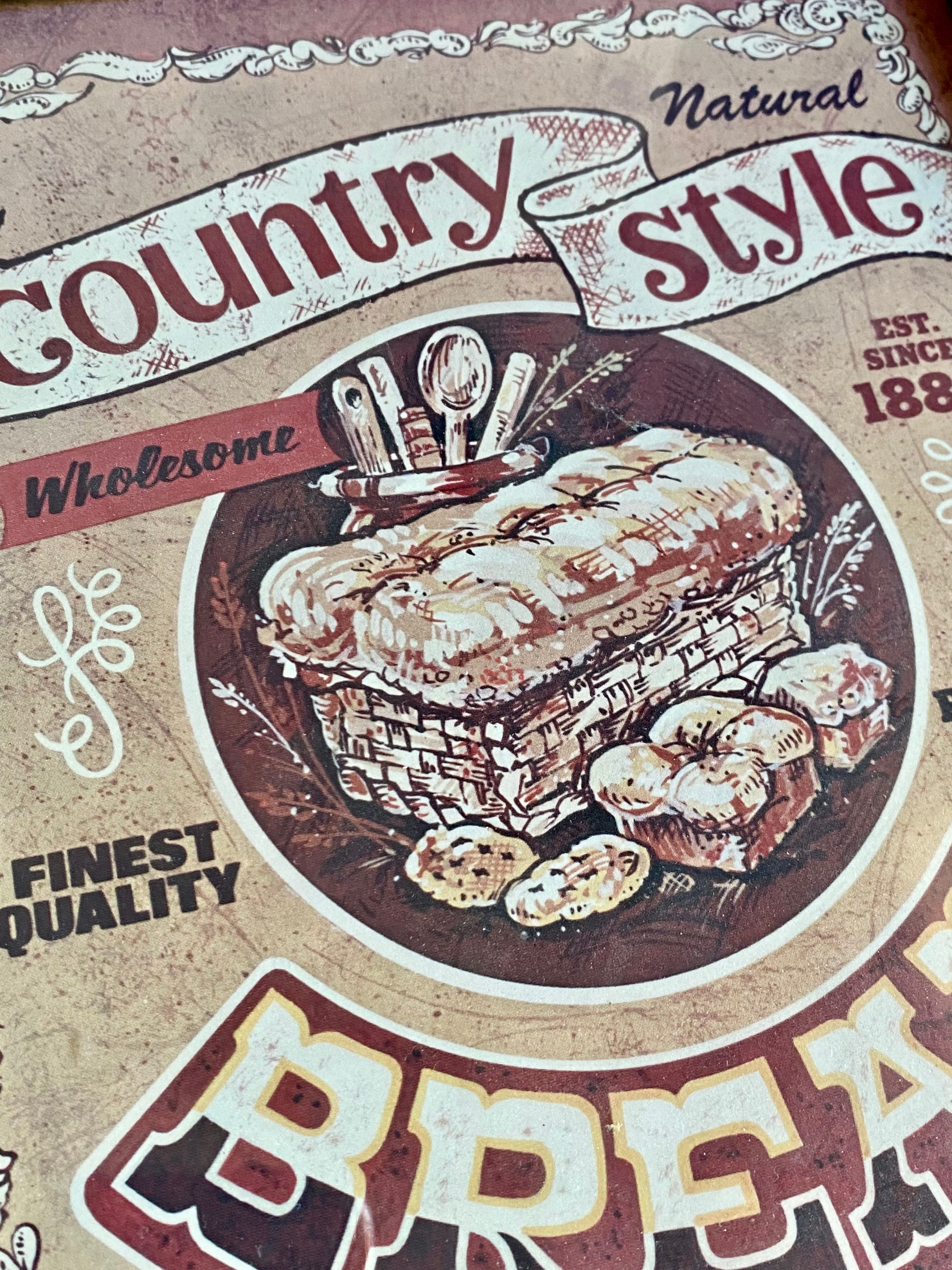 Vintage Bread Poster Vintage Advertisement Art Country Style - Etsy