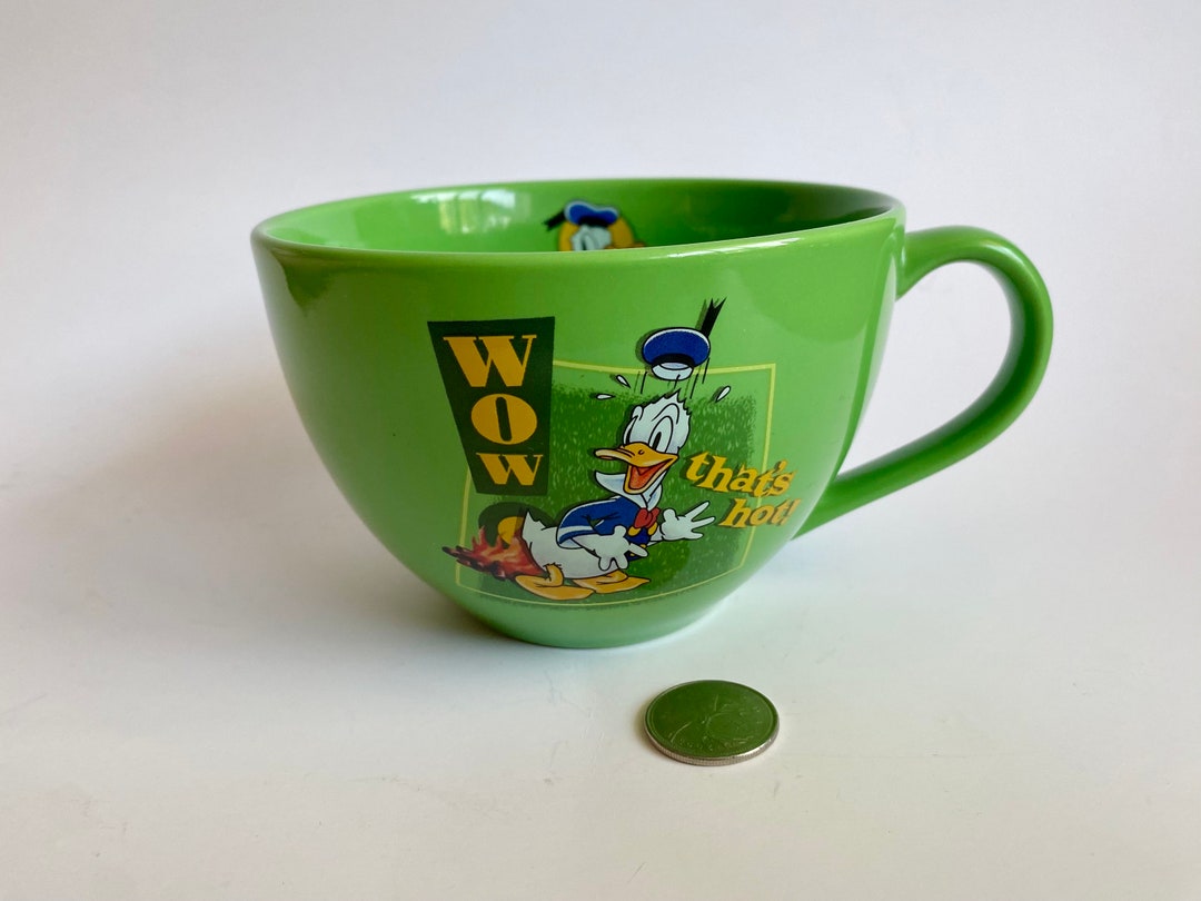 Vintage Cartoon Duck Coffee Mug, Cartoon Theme Soup Mug, Large Green ...