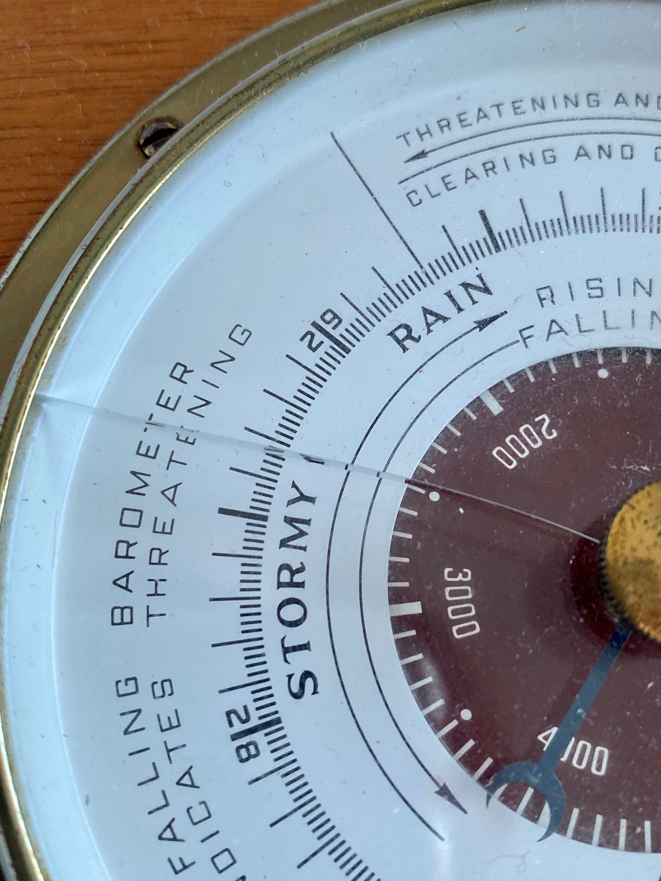 Vintage Marine Cased Barometer CRACKED, 1950s Airguide Barometer ...