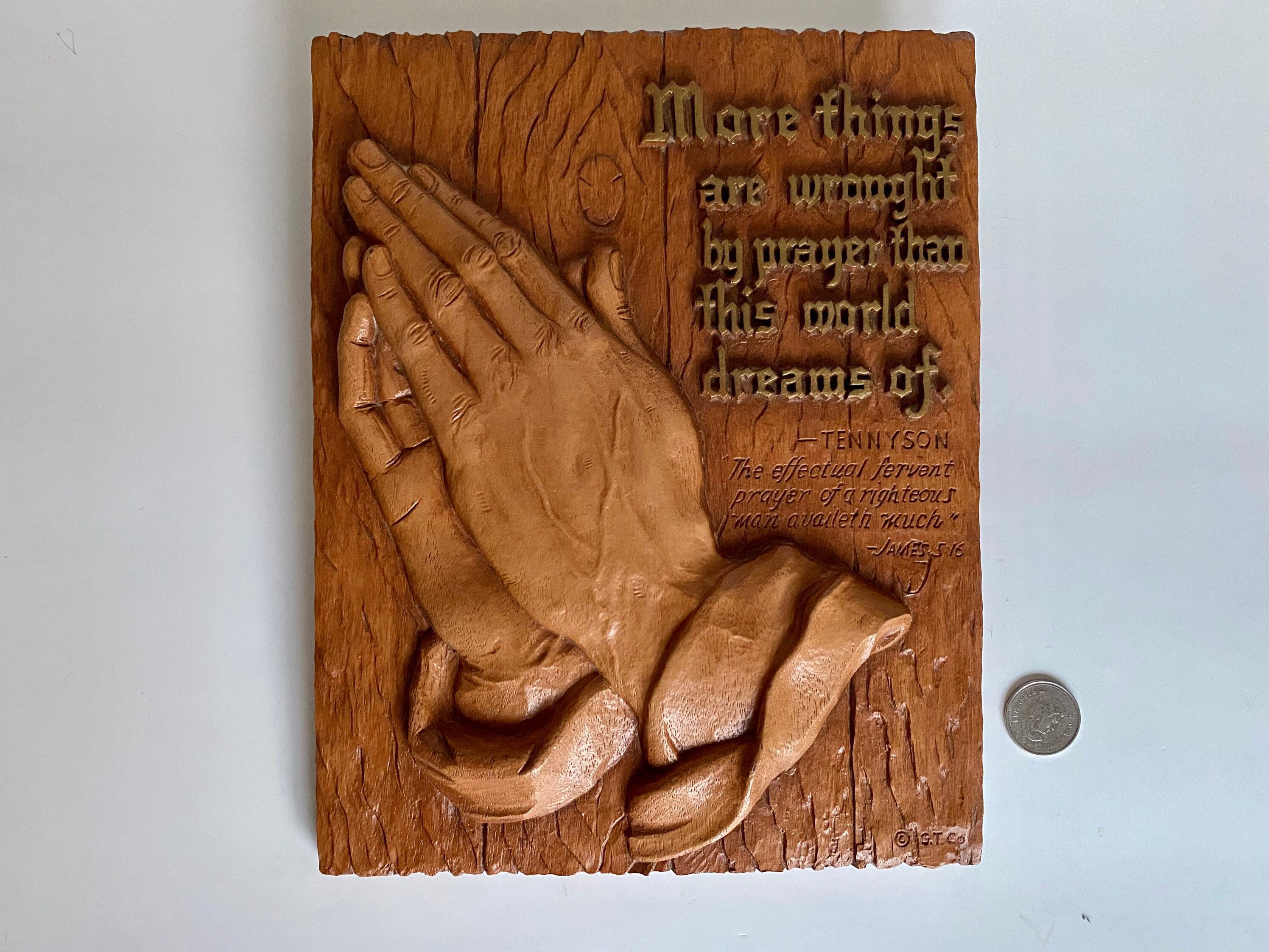 Vintage Praying Hands Plaque, Vintage Religious Art, Vintage Christian ...