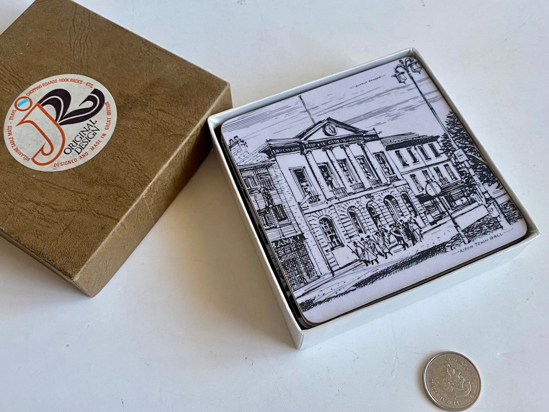 Vintage Coasters, JR Original Design Pressed Cardboard Coasters, Ripon ...