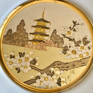 Vintage Japanese Chokin Plate Display, Chokin Art Gilded Porcelain ...
