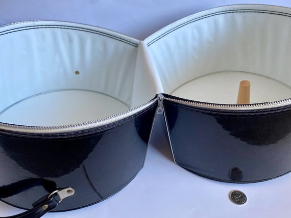 Vintage Hard Hat Box, Black Vinyl Hat Box Luggage, Vi… - Gem