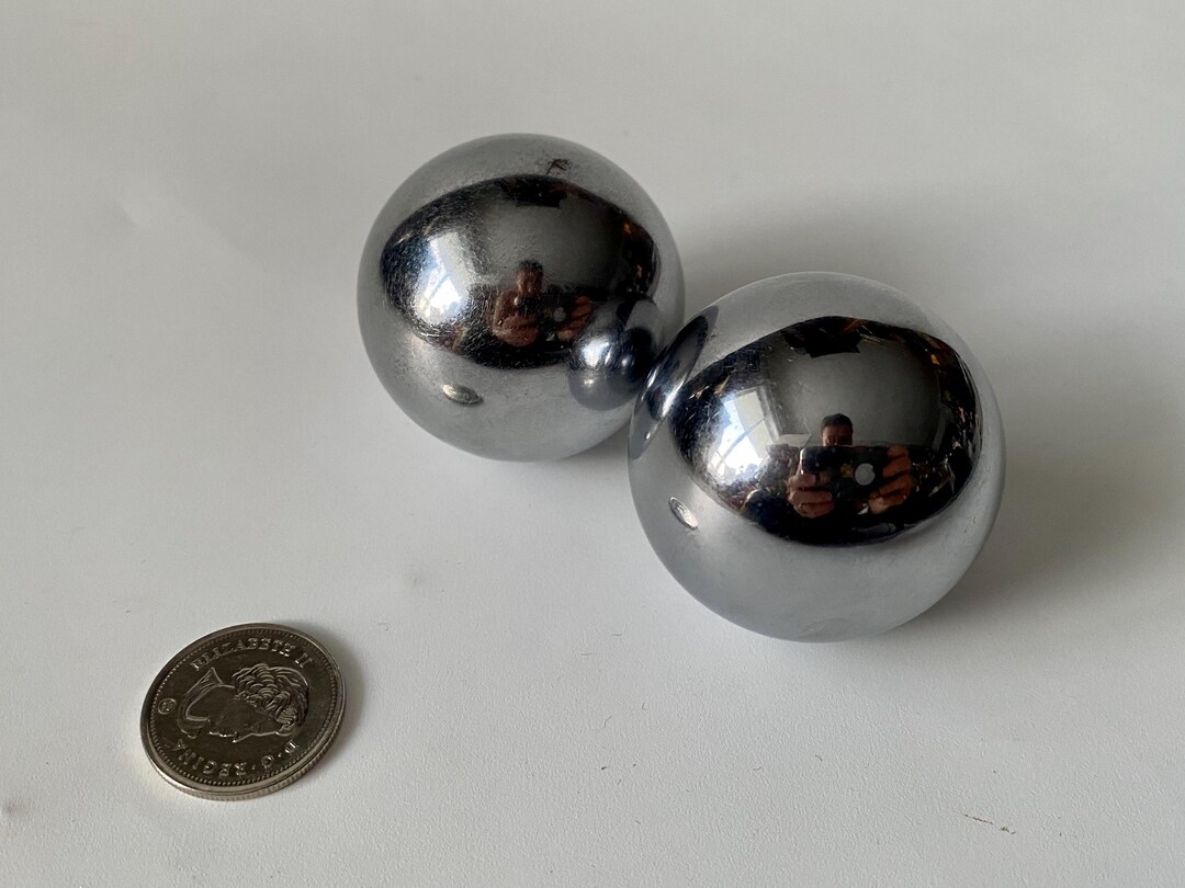 Vintage Chinese Baoding Stress Balls, Meditation Balls, Vintage Chrome ...
